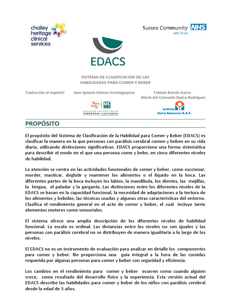 edacs-classificationsystem-spanish.pdf | Alimentos | Tos