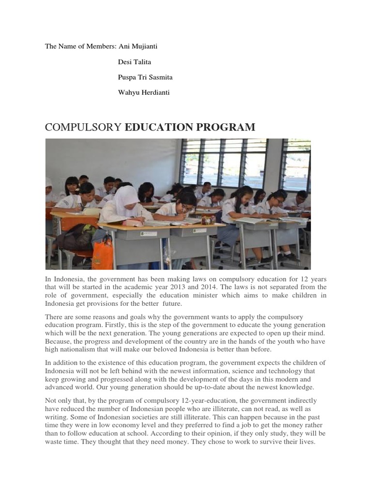 Indonesia's 12-Year Compulsory Education | PDF | Literacy | Epistemology