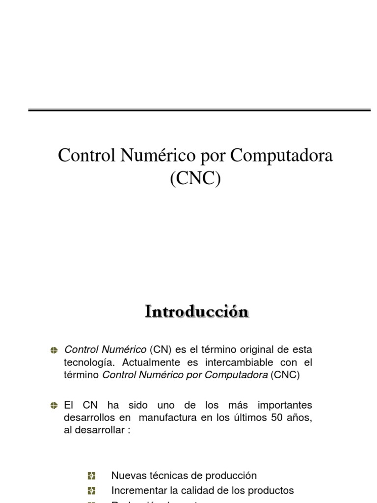 Introducción al Control Numérico CNC | PDF | Control numerico ...