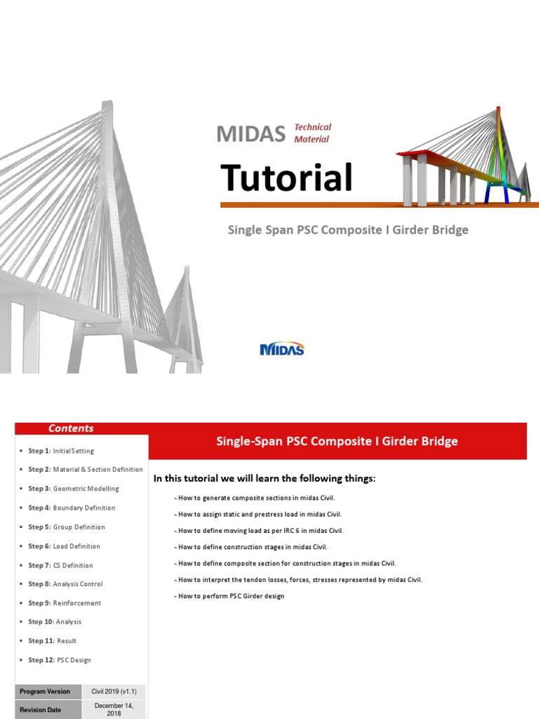 PSC Girder Bridge Tutorial | PDF | Beam (Structure) | Young's Modulus