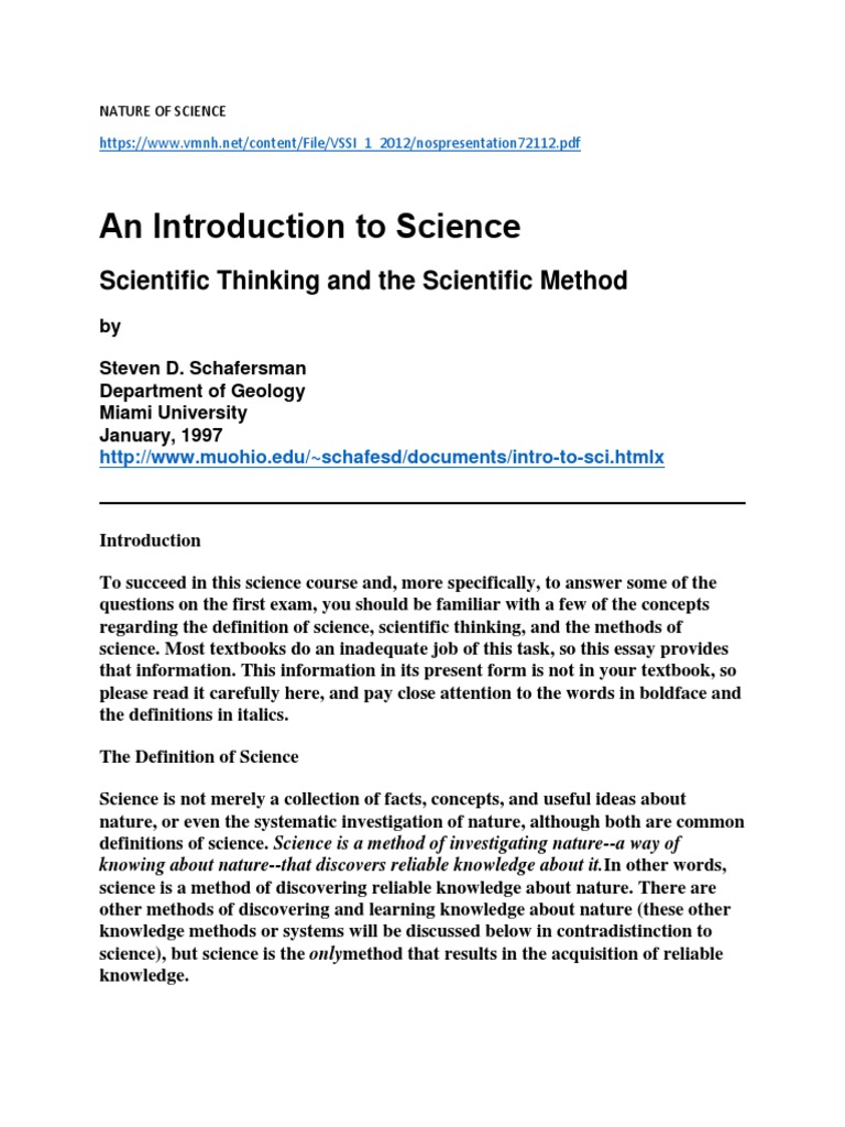 Nature of Science | PDF | Hypothesis | Science