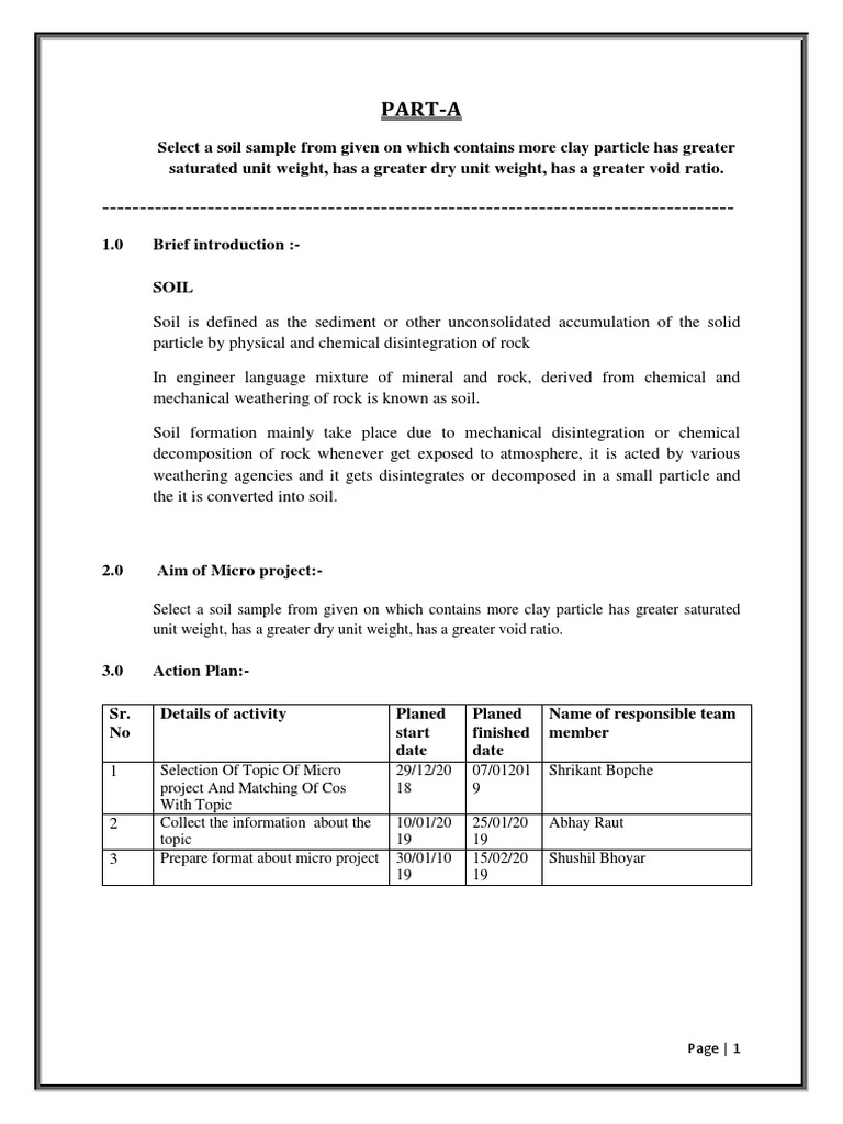 Geotechnical Micro Project on Soil Analysis | PDF | Ratio | Soil