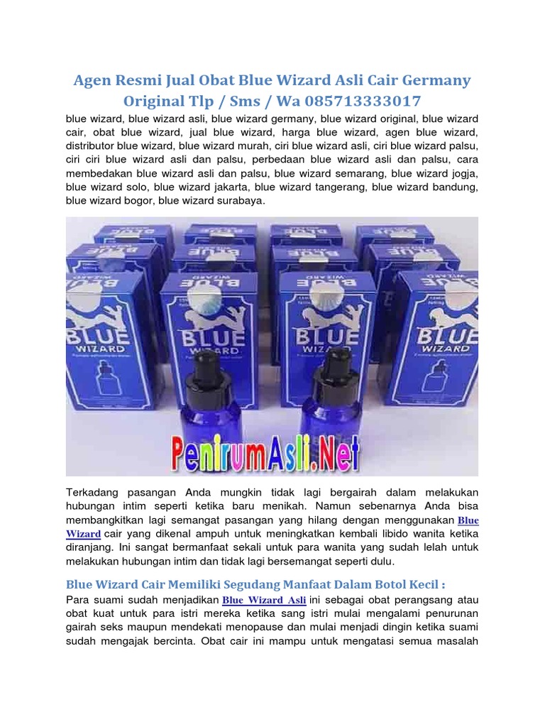 Blue Wizard Asli Germany Original, Ciri Ciri Obat Blue Wizard Asli Dan ...