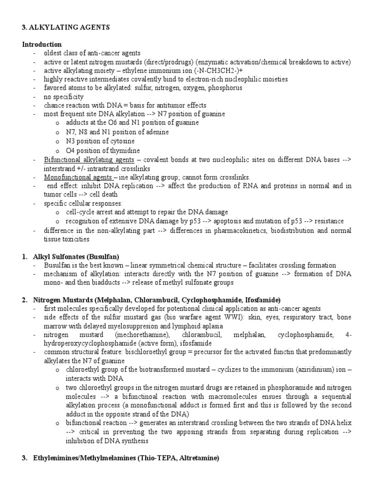 Alkylating Agents | PDF | Dna | Chemotherapy