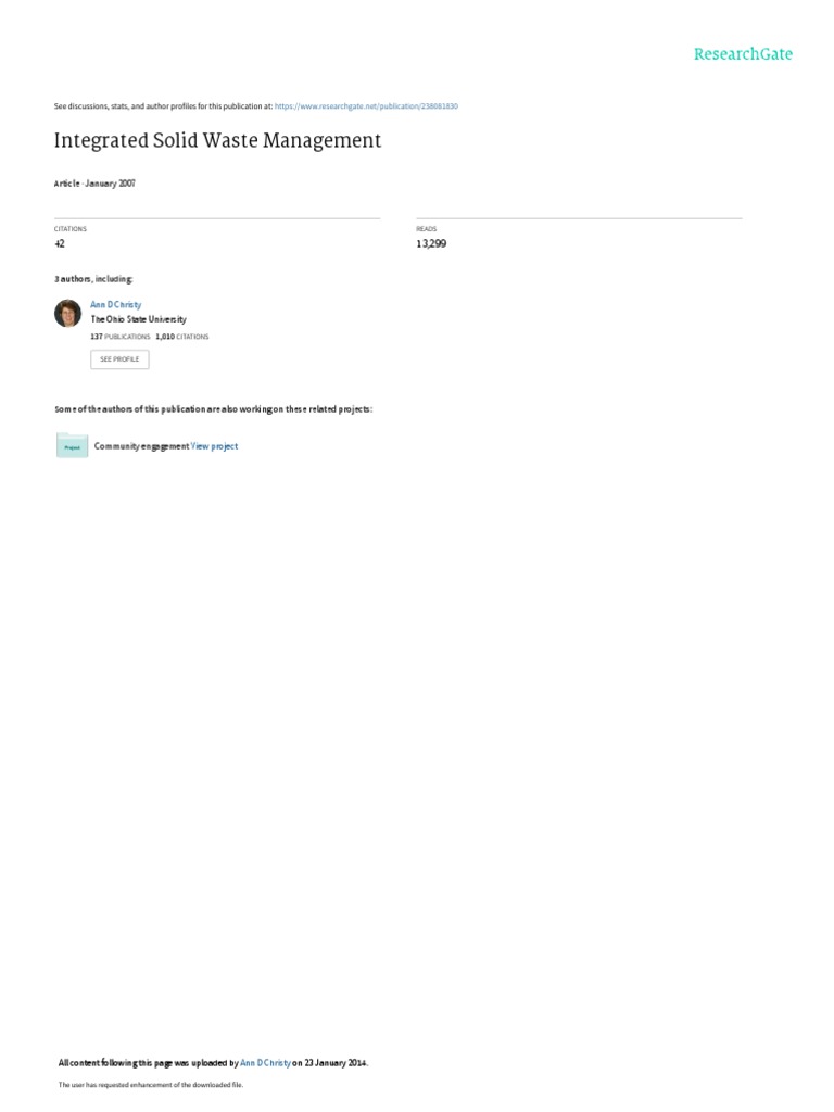 Integrated Solid Waste Management | PDF | Waste Management | Recycling