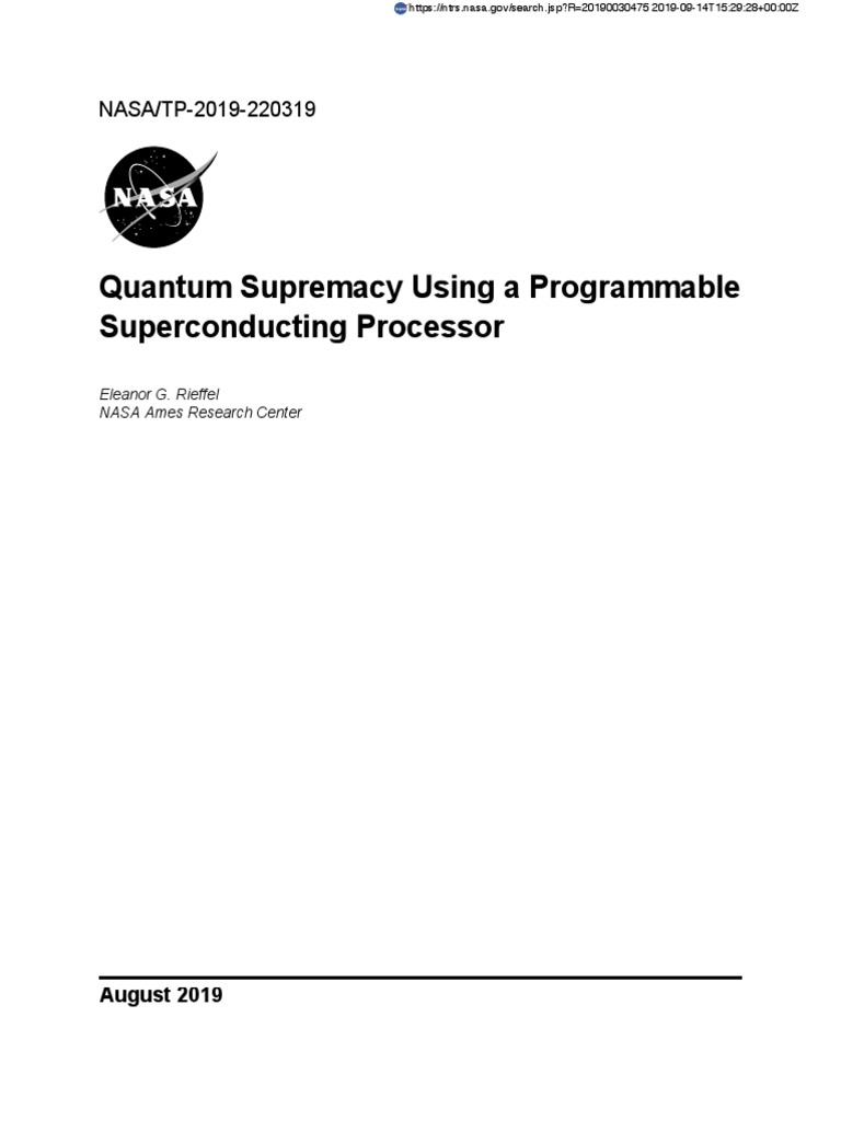 Quantum Supremacy Using A Programmable Superconducting Processor | PDF | Quantum Computing ...