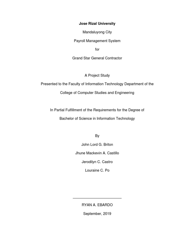 Payroll Management System Project Study | PDF | Payroll | Feasibility Study