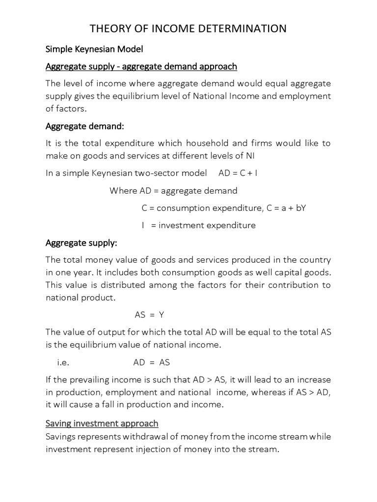 Keynesian Income Determination Model | PDF | Keynesian Economics ...