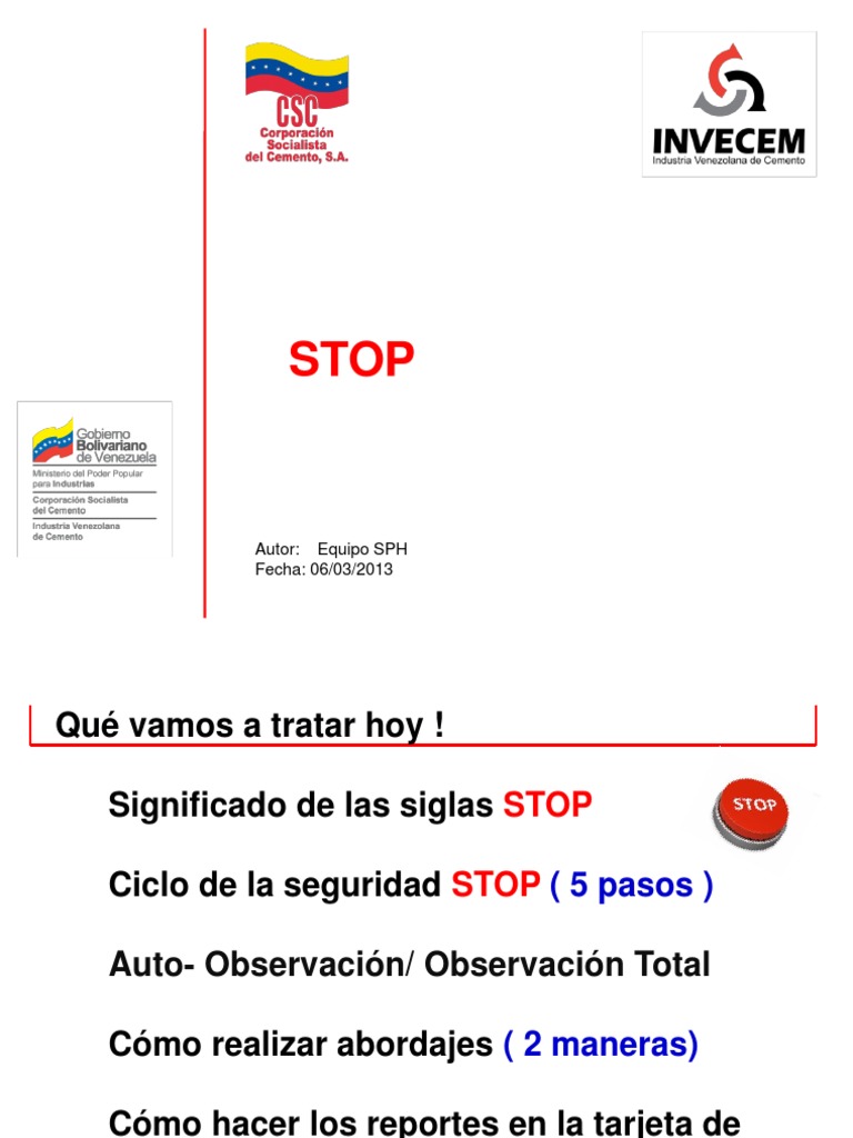 Significado y Ciclo de Seguridad STOP | PDF | Science | Ciencia humana