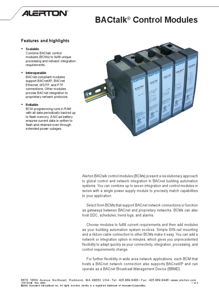 Bactalk Control Modules: Features and Highlights | PDF | Building ...