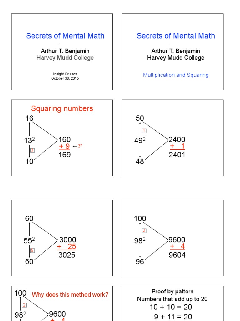 Secrets of Mental Math Secrets of Mental Math: Squaring Numbers | PDF ...