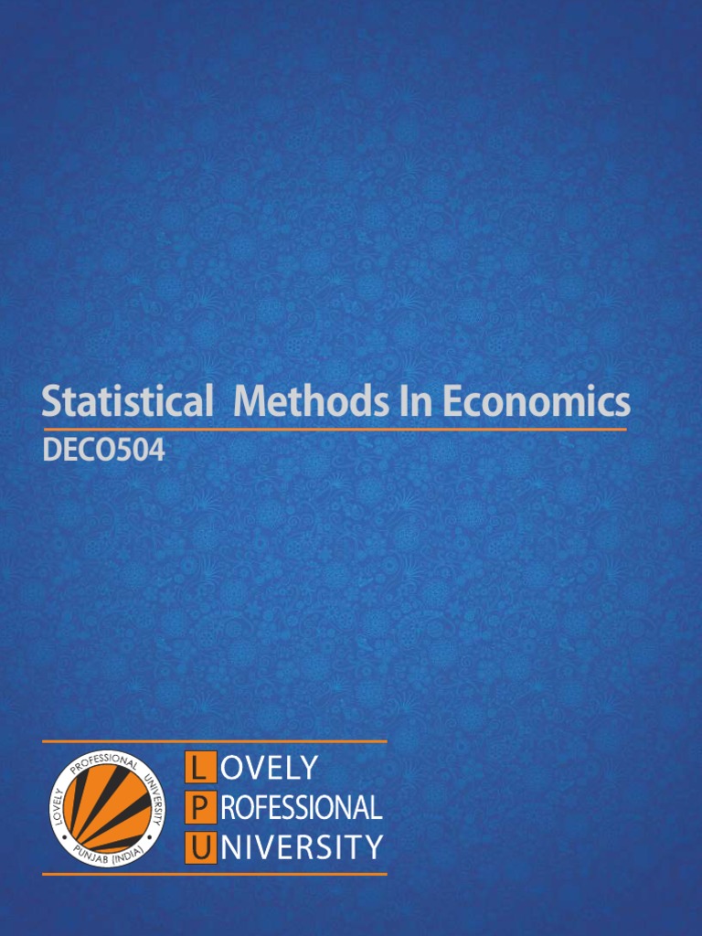 Deco504 Statistical Methods in Economics English | PDF | Statistical ...
