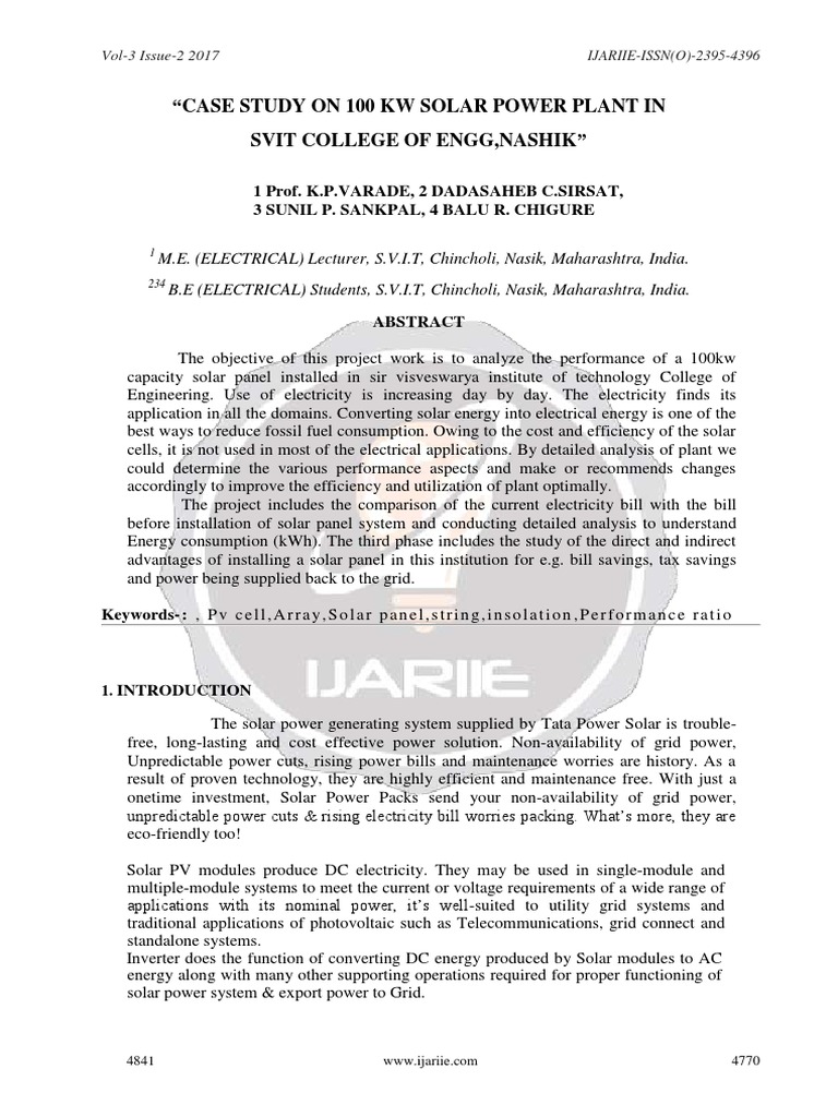 Solar Power Plant Study-1 | PDF | Photovoltaic System | Solar Power