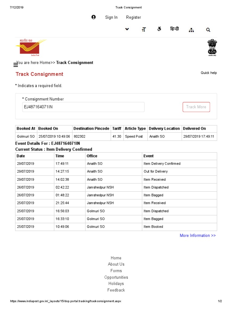 Track Consignment PDF | Download Free PDF | Freight Transport | Postal ...