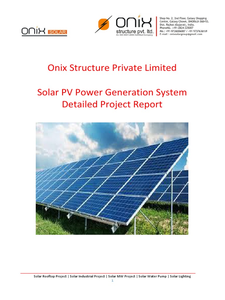 MW Onix Solar Project Report PDF | PDF | Photovoltaic System | Solar Power