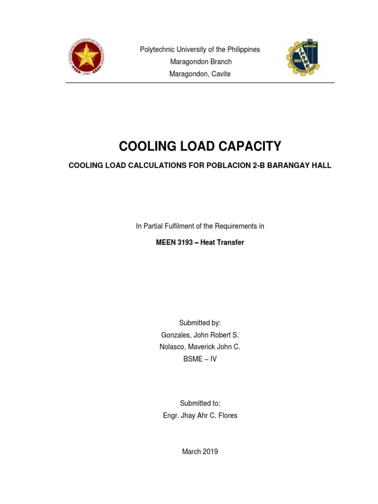 Cooling Load Capacity | PDF | Air Conditioning | Window
