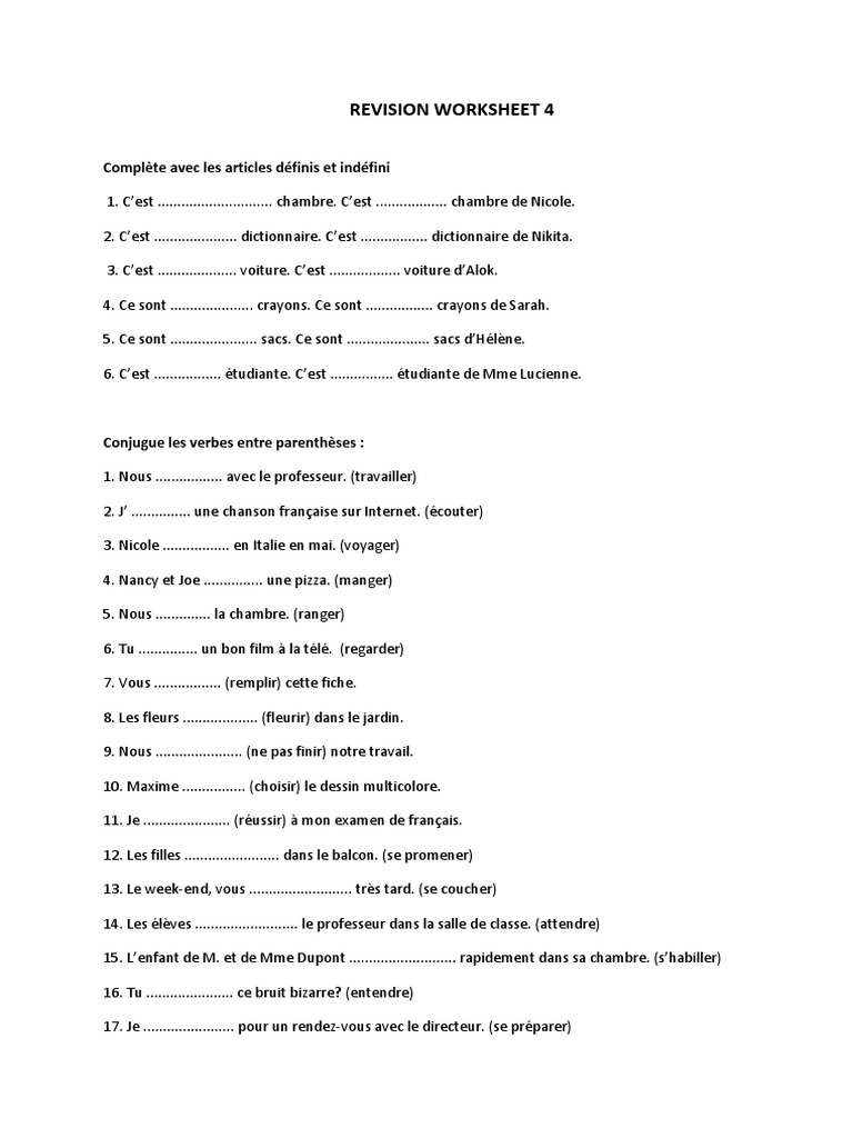 Exercices de grammaire française PDF | PDF