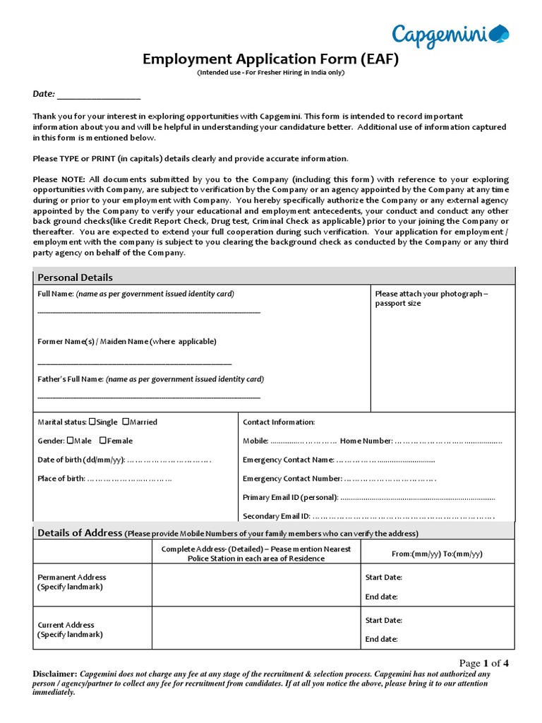 Employment Application Form 2020 | PDF | Recruitment | Identity Document