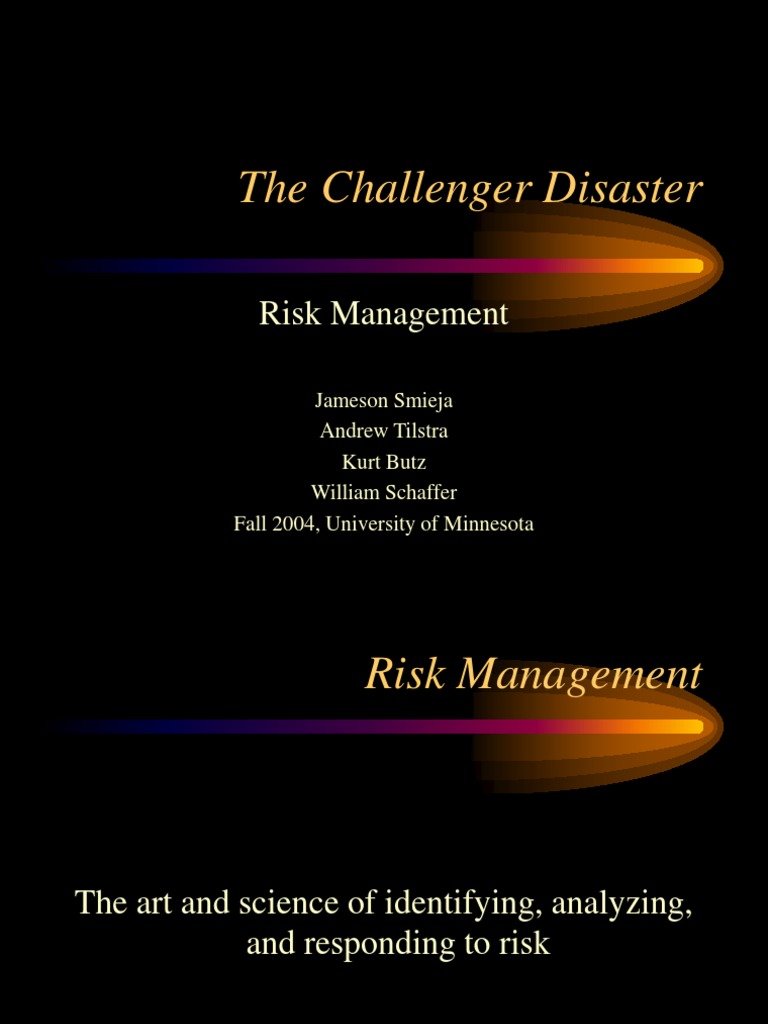 The Challenger Disaster: Risk Management | PDF | Space Shuttle ...
