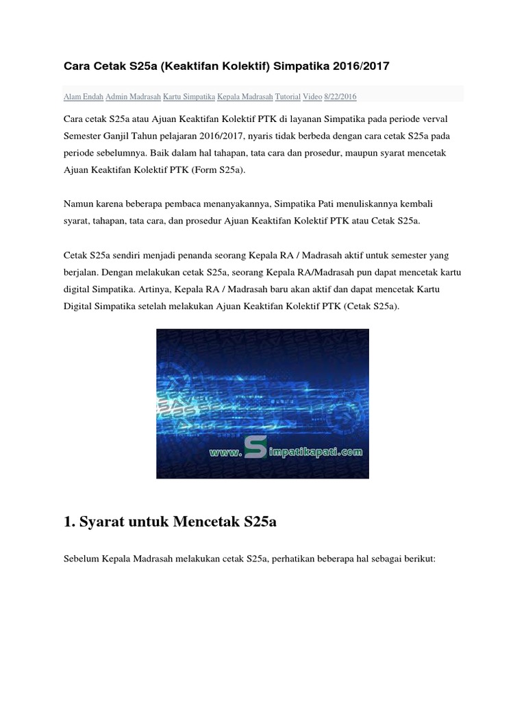 Cara Cetak S25a | PDF