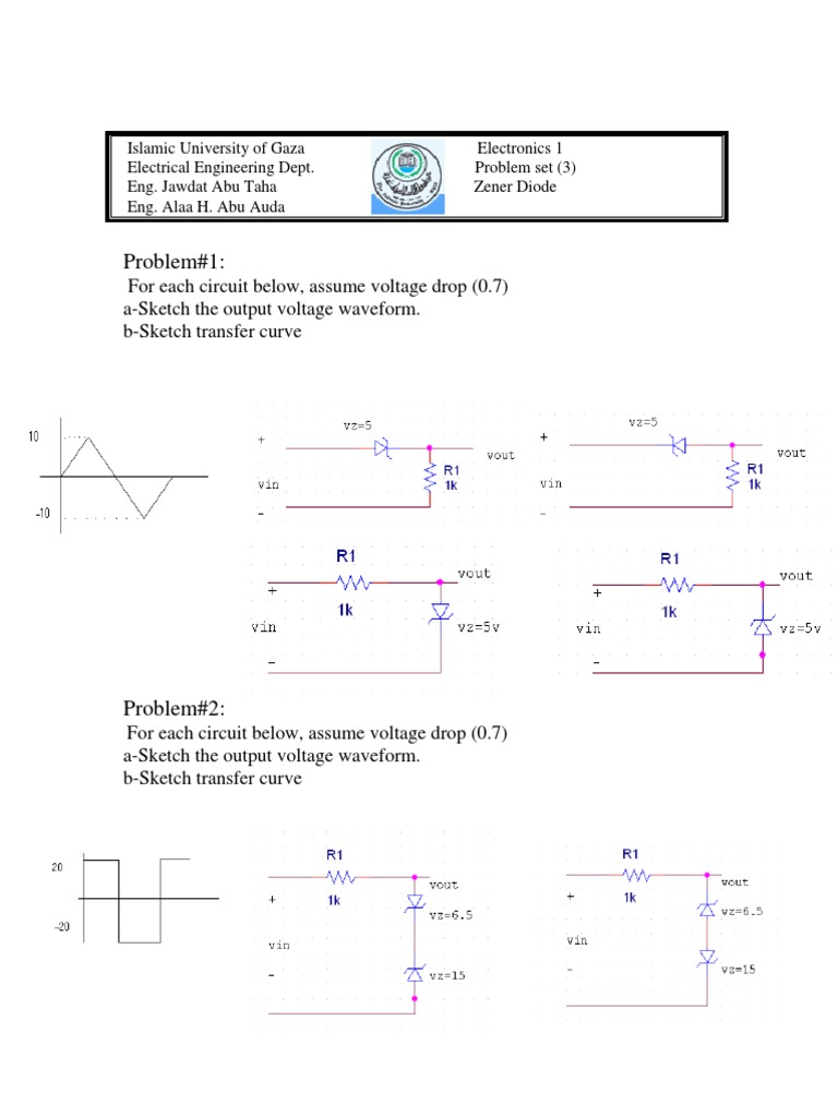 Zener Diode Problem Set PDF | PDF | Science & Mathematics | Technology & Engineering