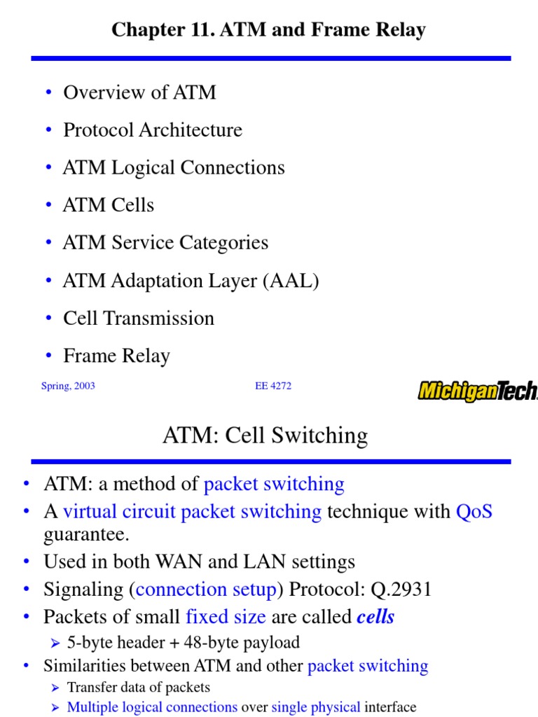 ATM, Frame Relay | PDF | Asynchronous Transfer Mode | Computer Network