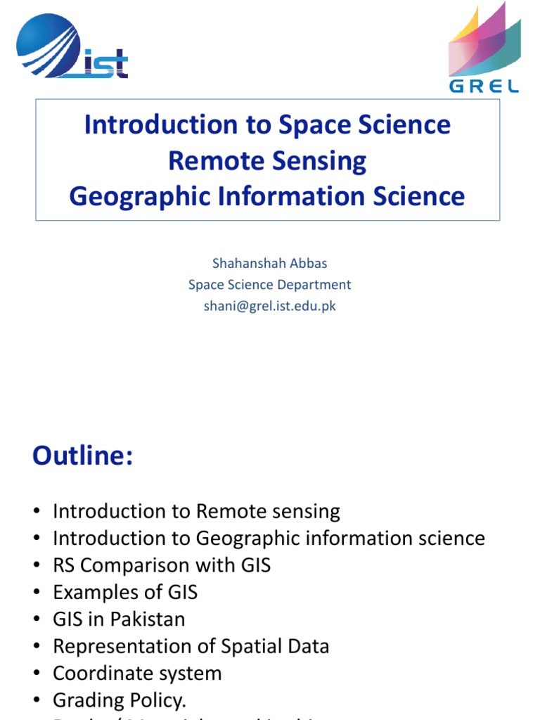 Introduction To Space Science Remote Sensing Geographic Information ...