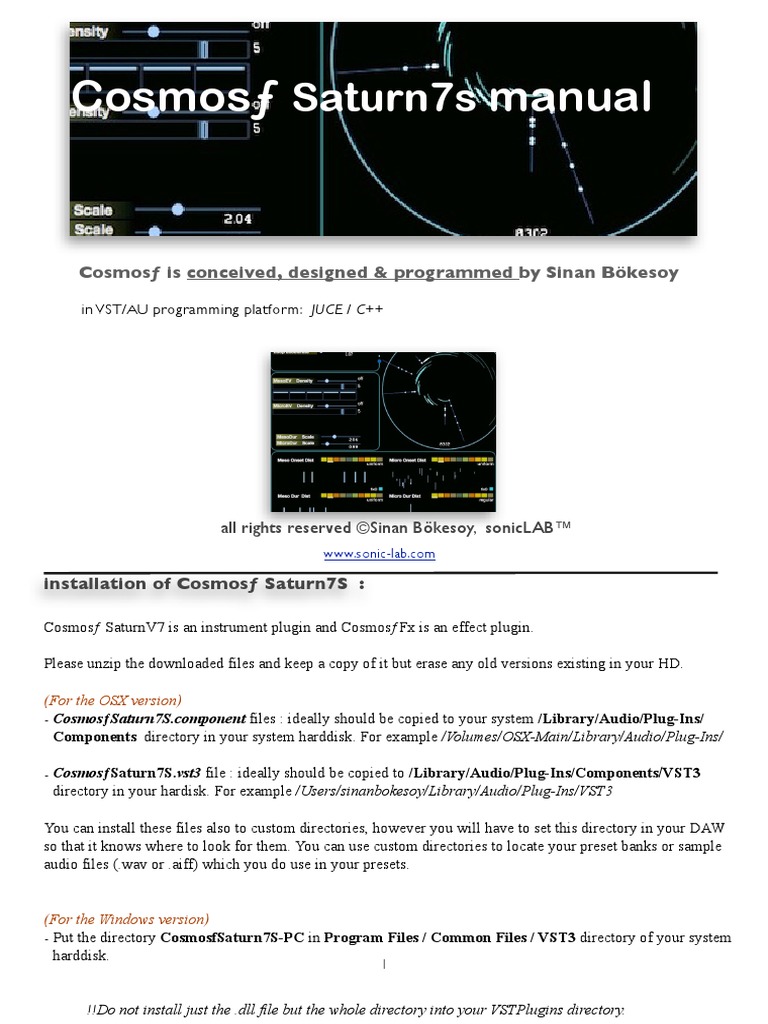 SonicLAB Cosmos Experimenal | PDF | Synthesizer | Stochastic Process