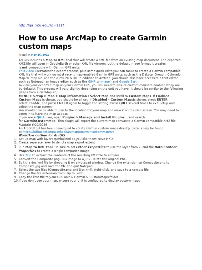 How To Use Arcmap To Create Garmin Custom Maps: This Video | PDF | Computer File | Application ...
