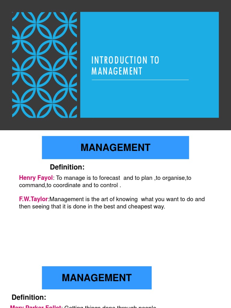 Introduction To Management | PDF | Business | Economies