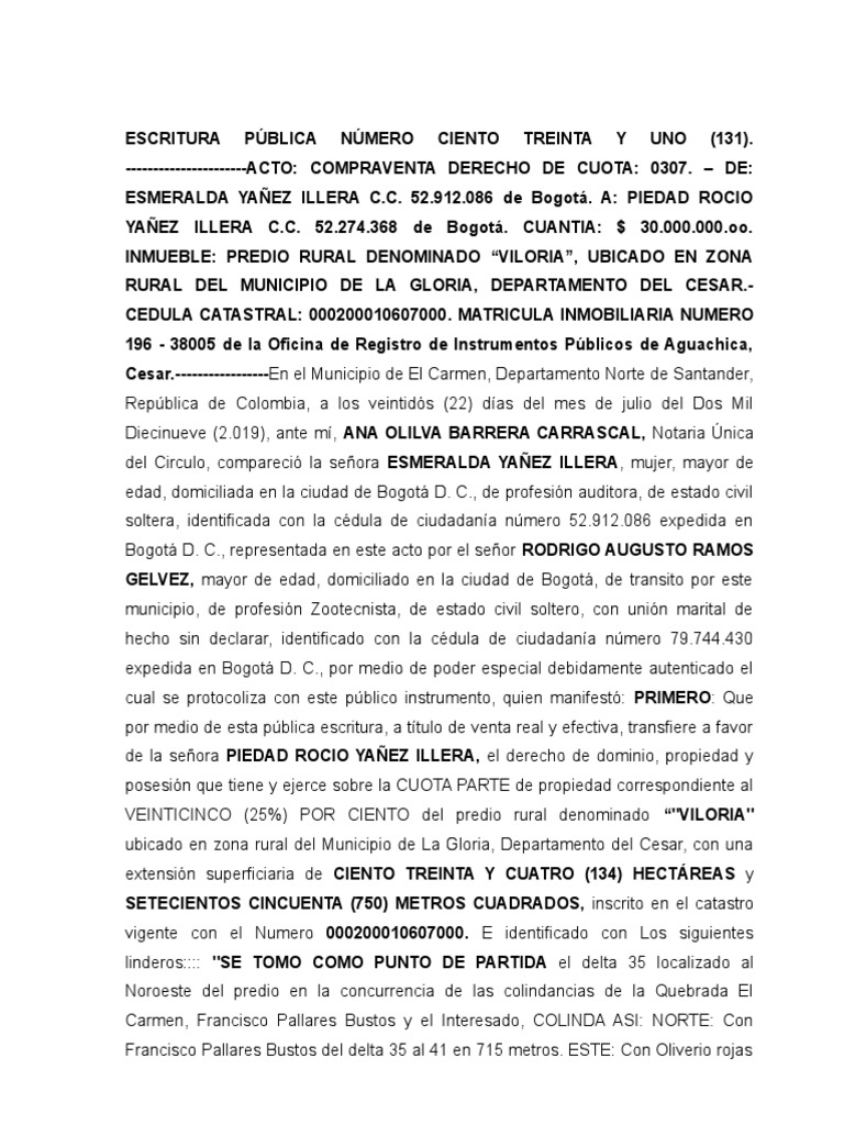 Compraventa de Cuota Parte de Inmueble | PDF | Hipoteca Comercial ...