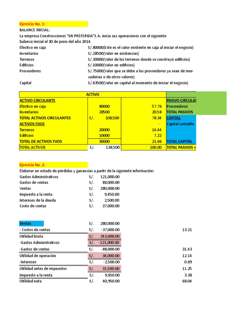 Laboratorio 1 - EEFF | PDF | Hoja de balance | Contabilidad financiera