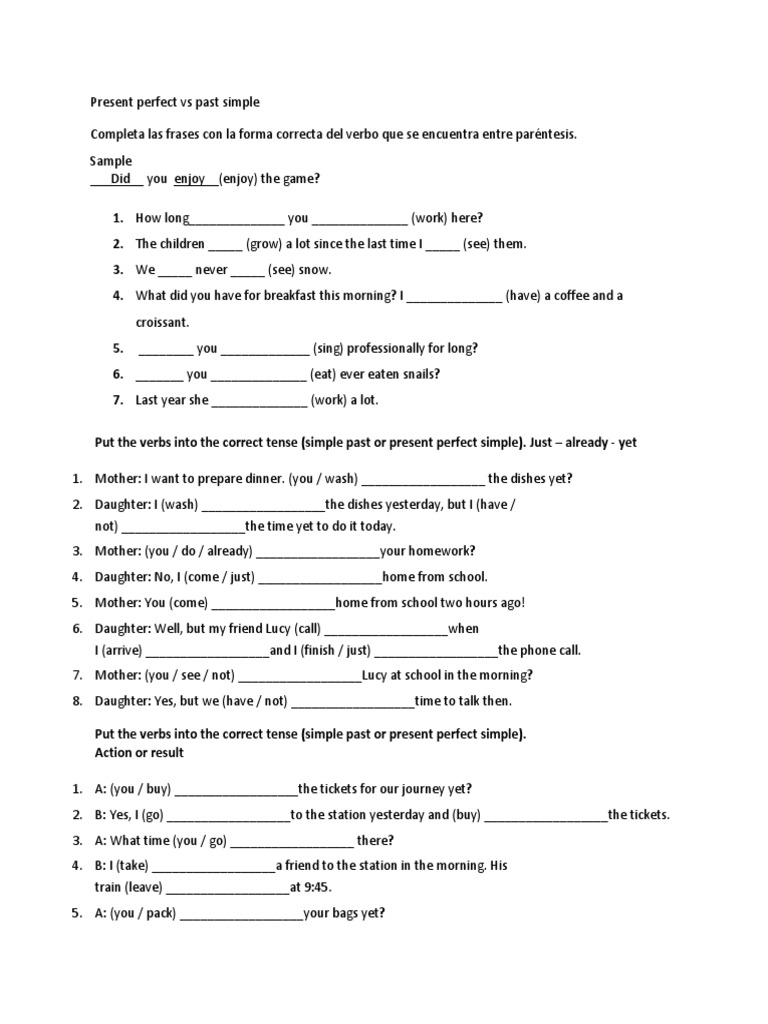 Present Perfect Super Practice Exercises | PDF | Grammar | Language ...