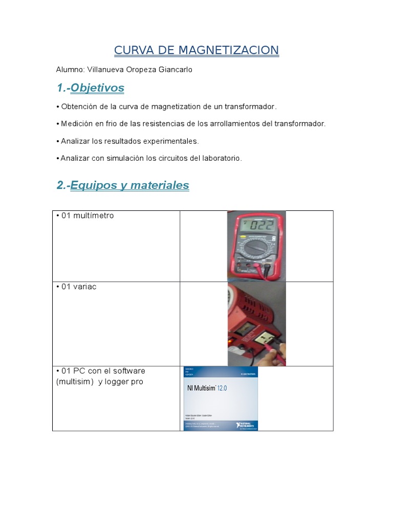 Curvas de Magnetizacion | PDF | Transformador | Energia electrica