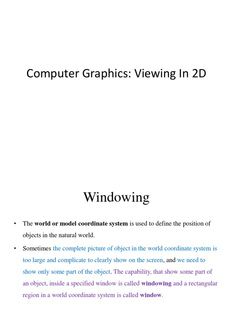 Unit II Windowing and Clipping | PDF | Scientific Modeling | Graphics