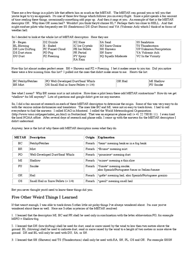 Metar PDF | PDF | Hail | Precipitation