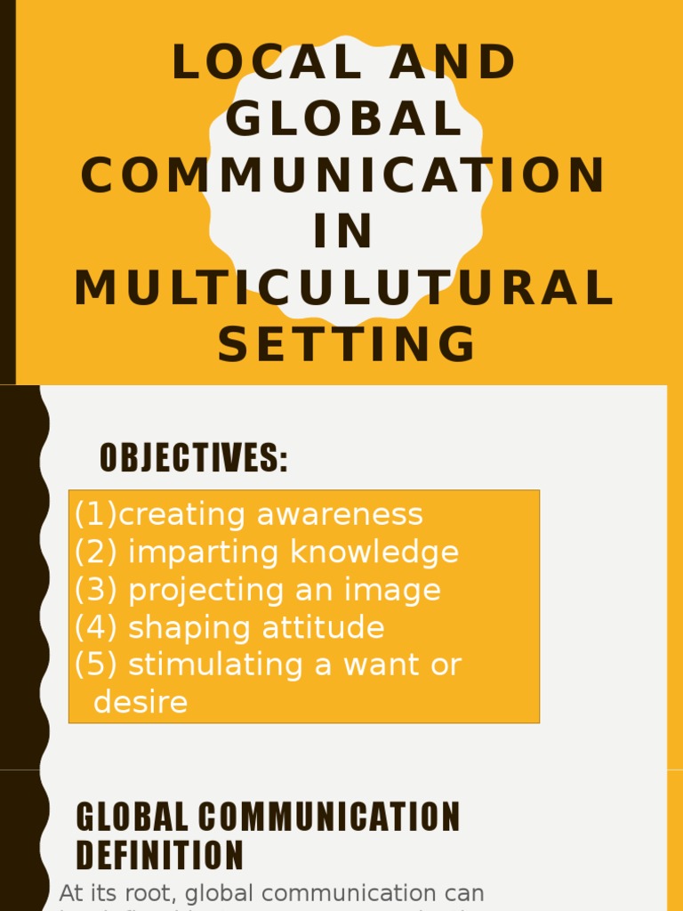 Local and Global Communication in Multiculutural Setting | PDF ...