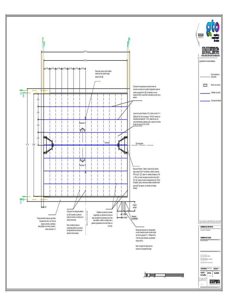Plano de Cancha de Futbol | PDF | Ingeniería de Edificación ...