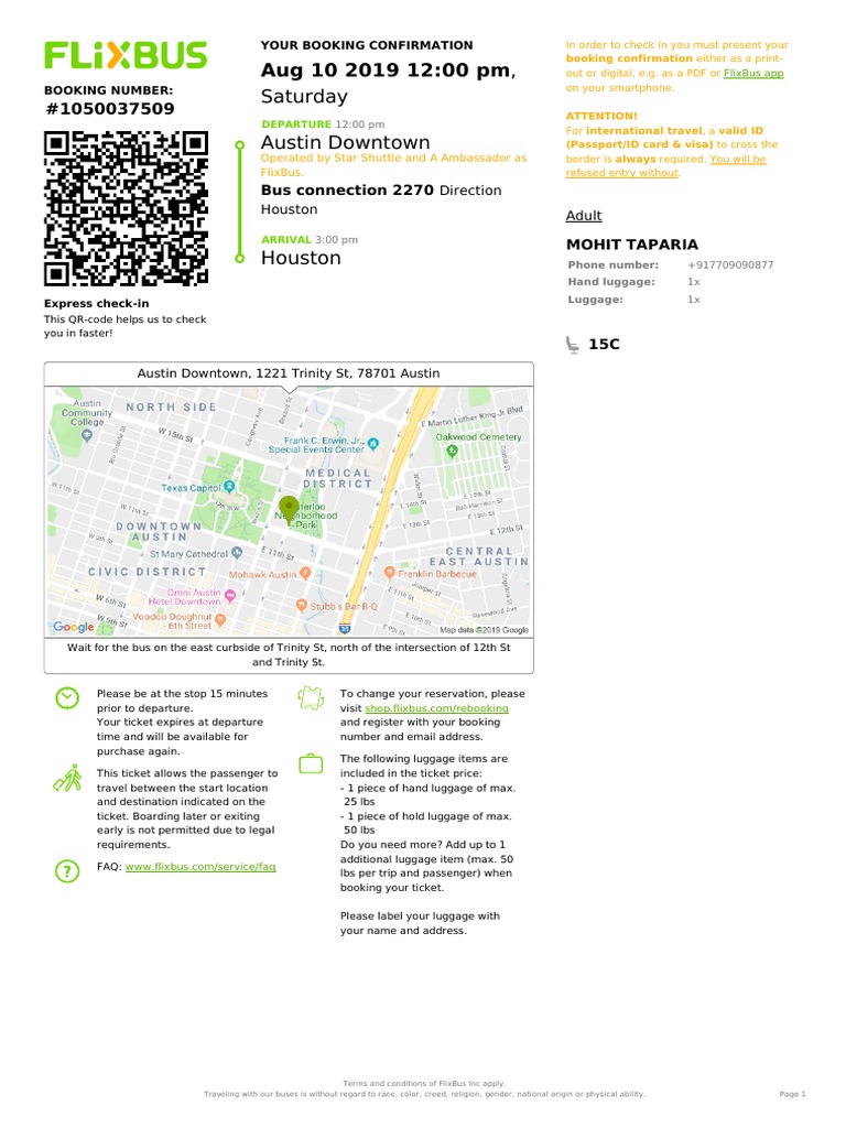 FLIX Ticket 1050037509 | PDF | Ticket (Admission) | Service Industries