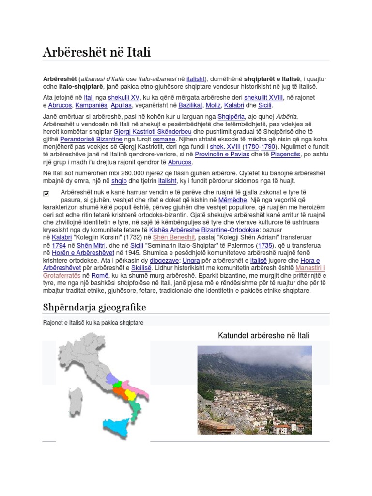 Arbëreshët Në Itali | PDF