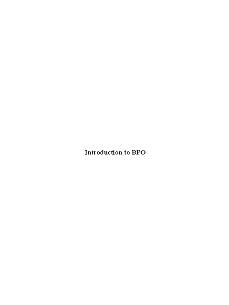 Introduction To BPO PDF | PDF | Business Process Outsourcing | Speech