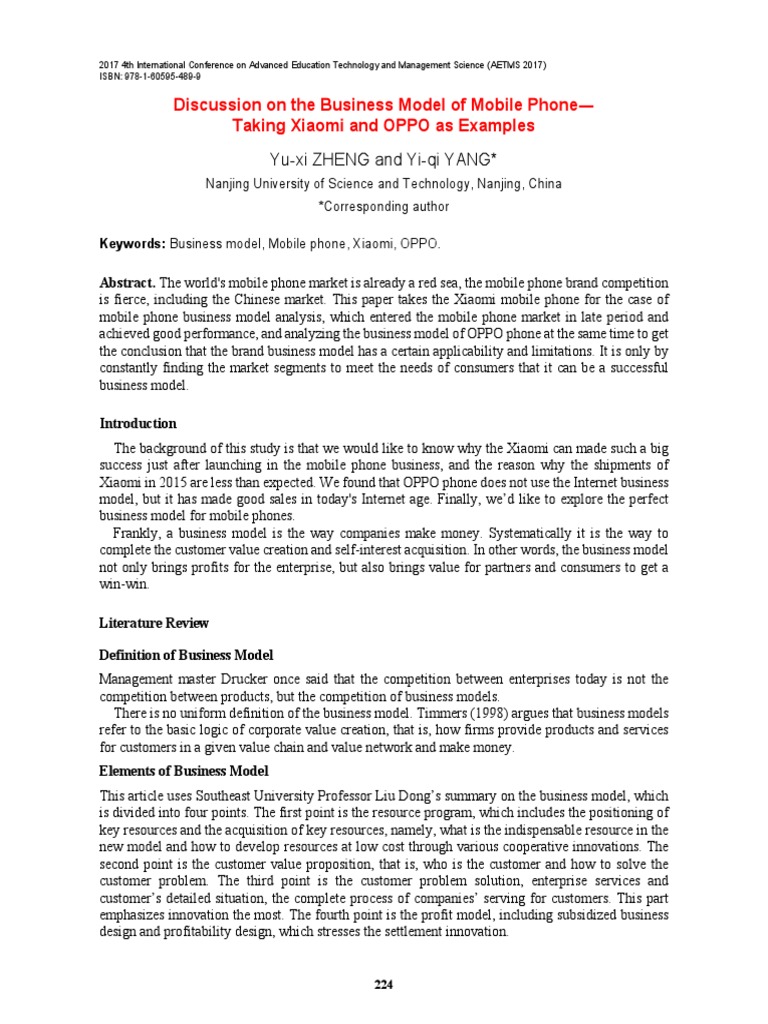 Business Moel of Oppo and Xaiomi | PDF | Xiaomi | Business Model
