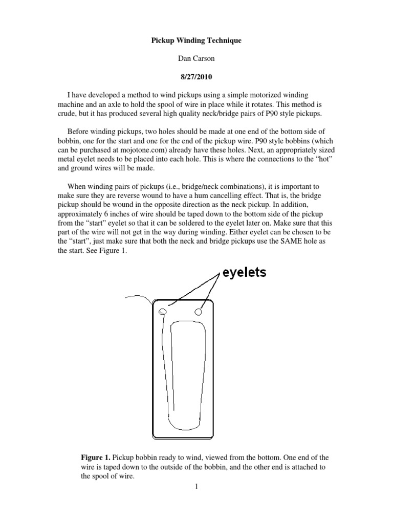 Pickup Winding Technique Guide Under 40 Characters | PDF | Wire ...