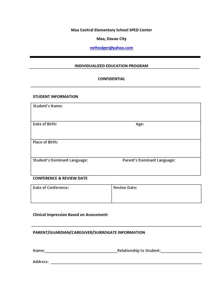 Maa Central Elementary School SPED Center Maa, Davao City | PDF