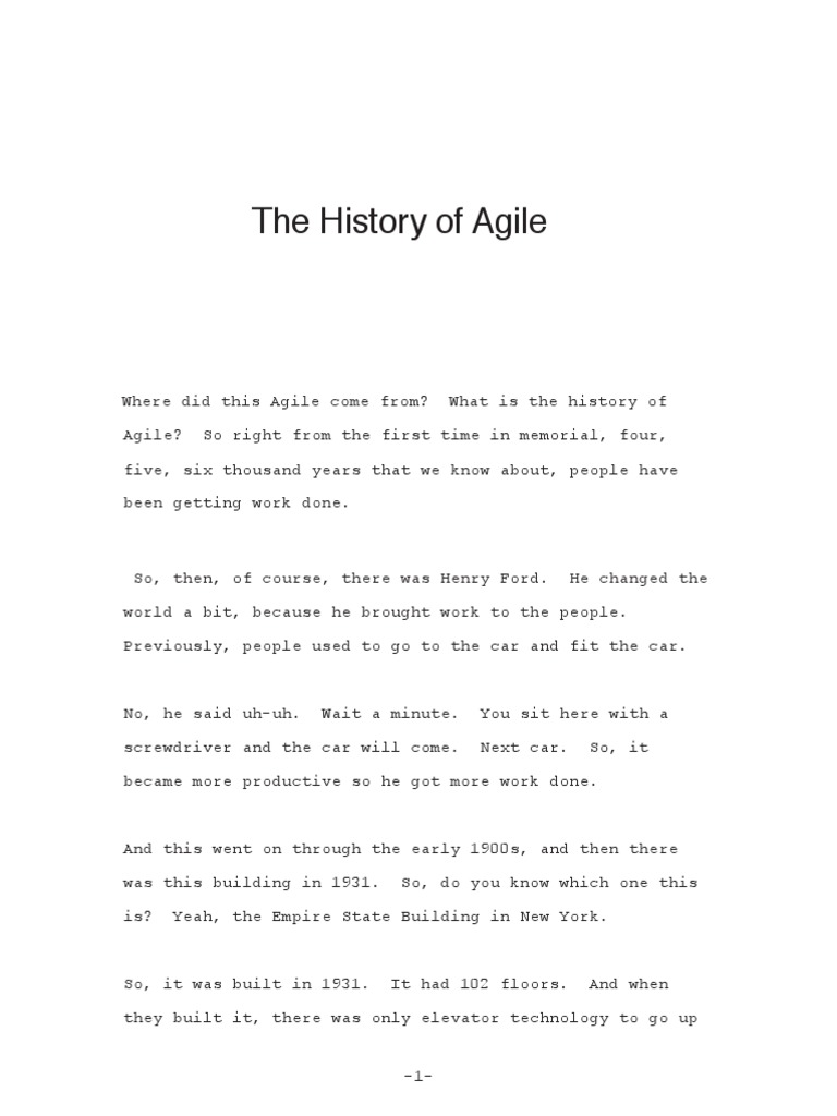 The History of Agile | PDF | Agile Software Development | Computing And ...