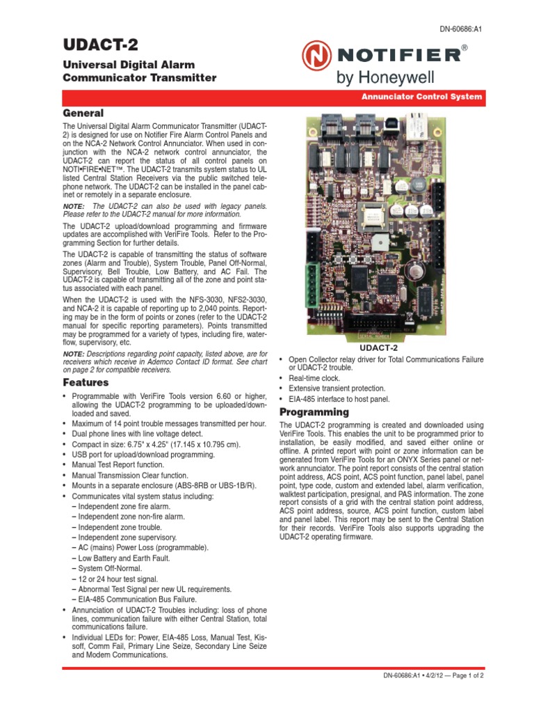 Udact-2: Universal Digital Alarm Communicator Transmitter | PDF ...