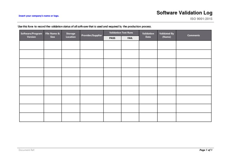 12 Software Validation Log | PDF