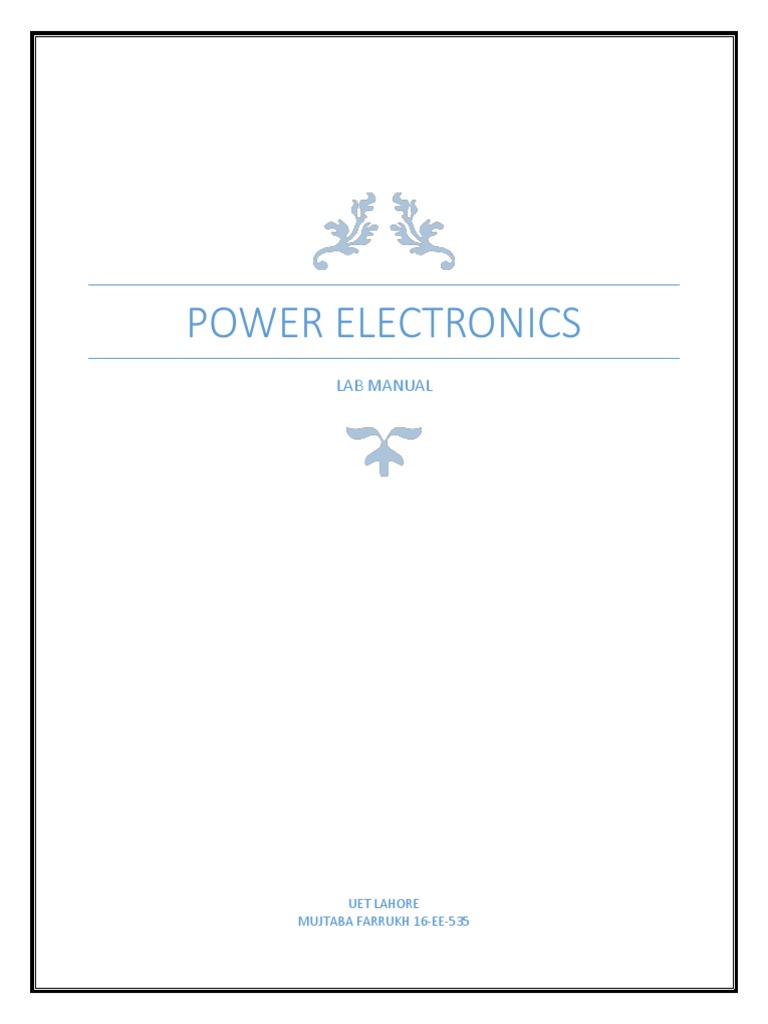 Power Electronics: Lab Manual | PDF | Rectifier | Power Electronics