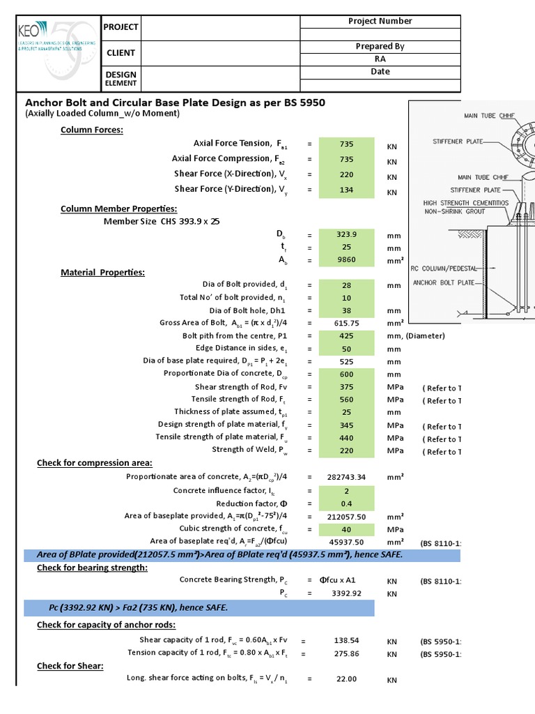 Baseplate Design BS | PDF | Ultimate Tensile Strength | Screw