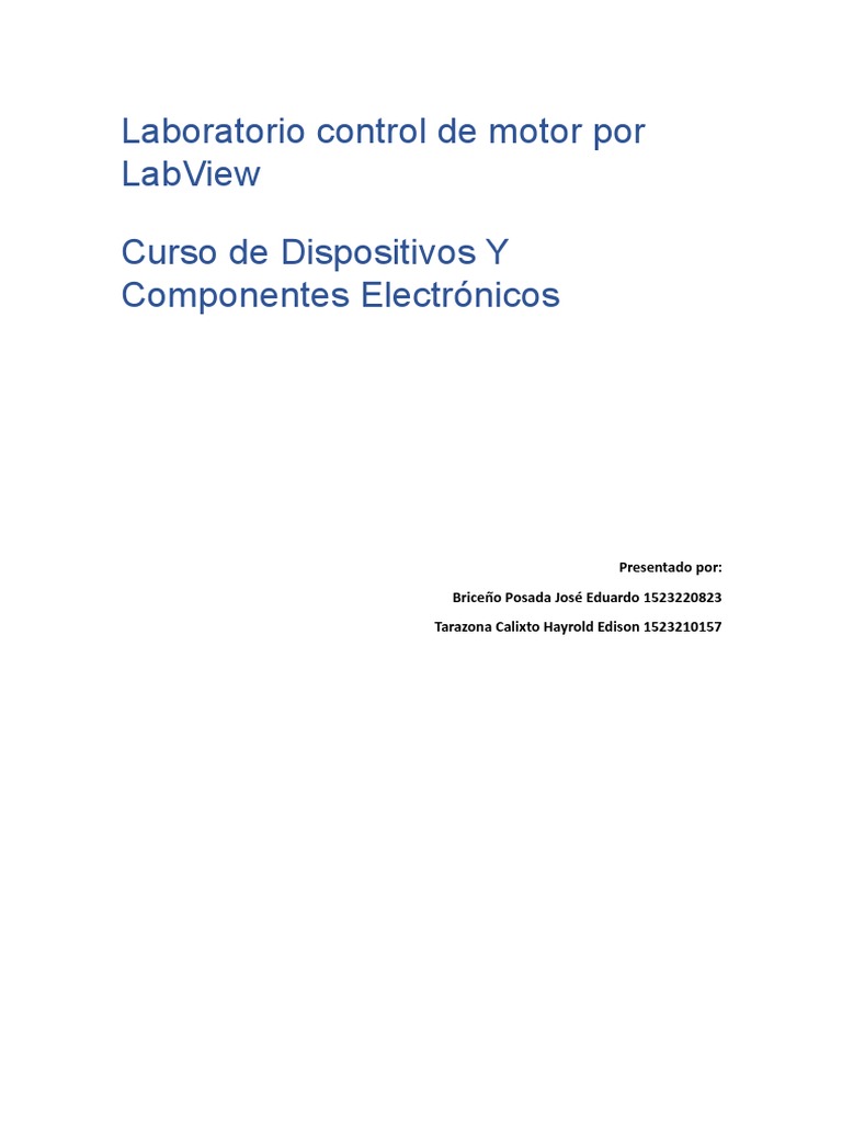 Laboratorio Control de Motor Por LabView | PDF